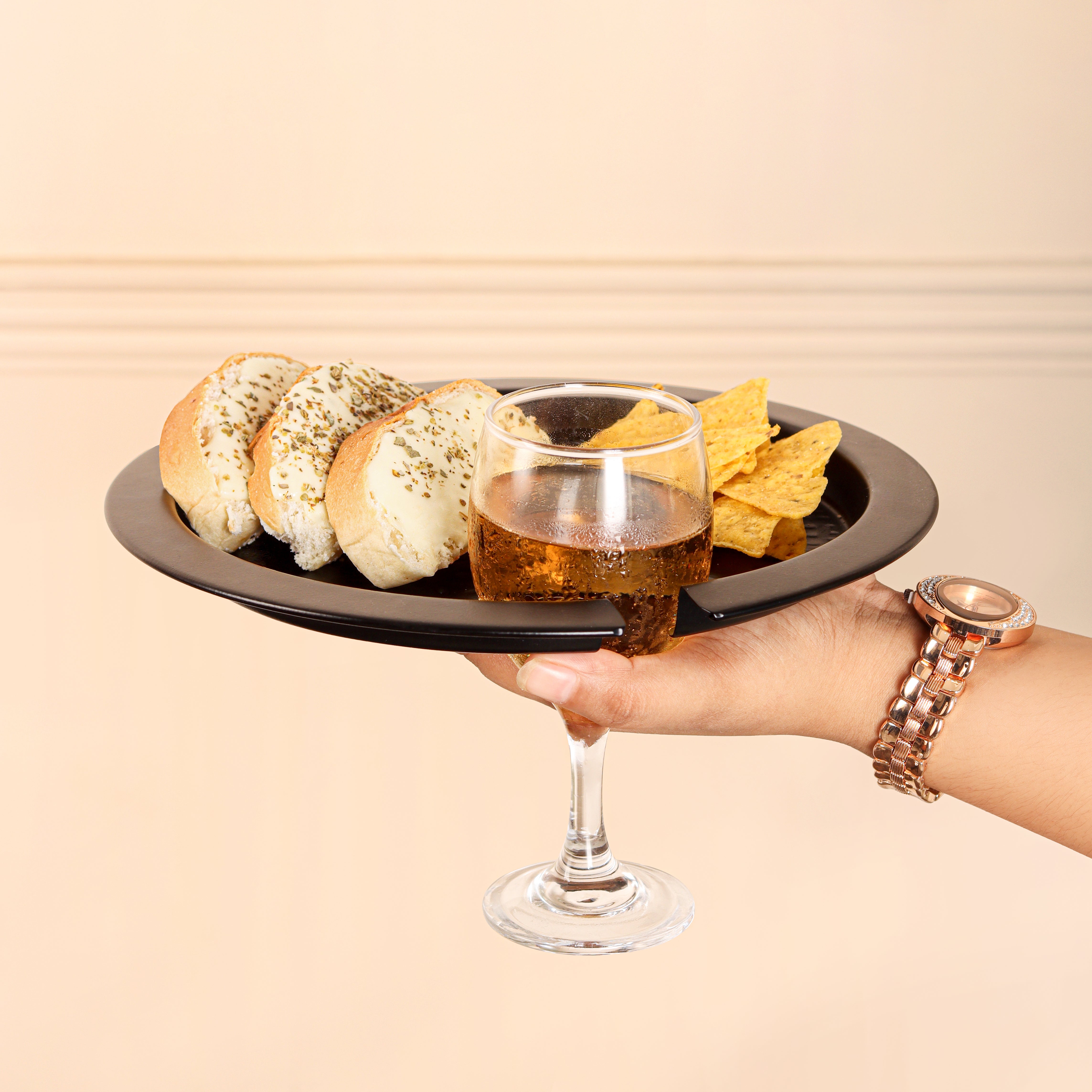 Matt Black Powder Coating Buffet Plate | Breakfast, Lunch & Dinner ...